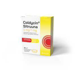 COLDYCIN SITRUUNA imeskelytabletti, puristettu 5/1 mg 24 x 1 fol ...